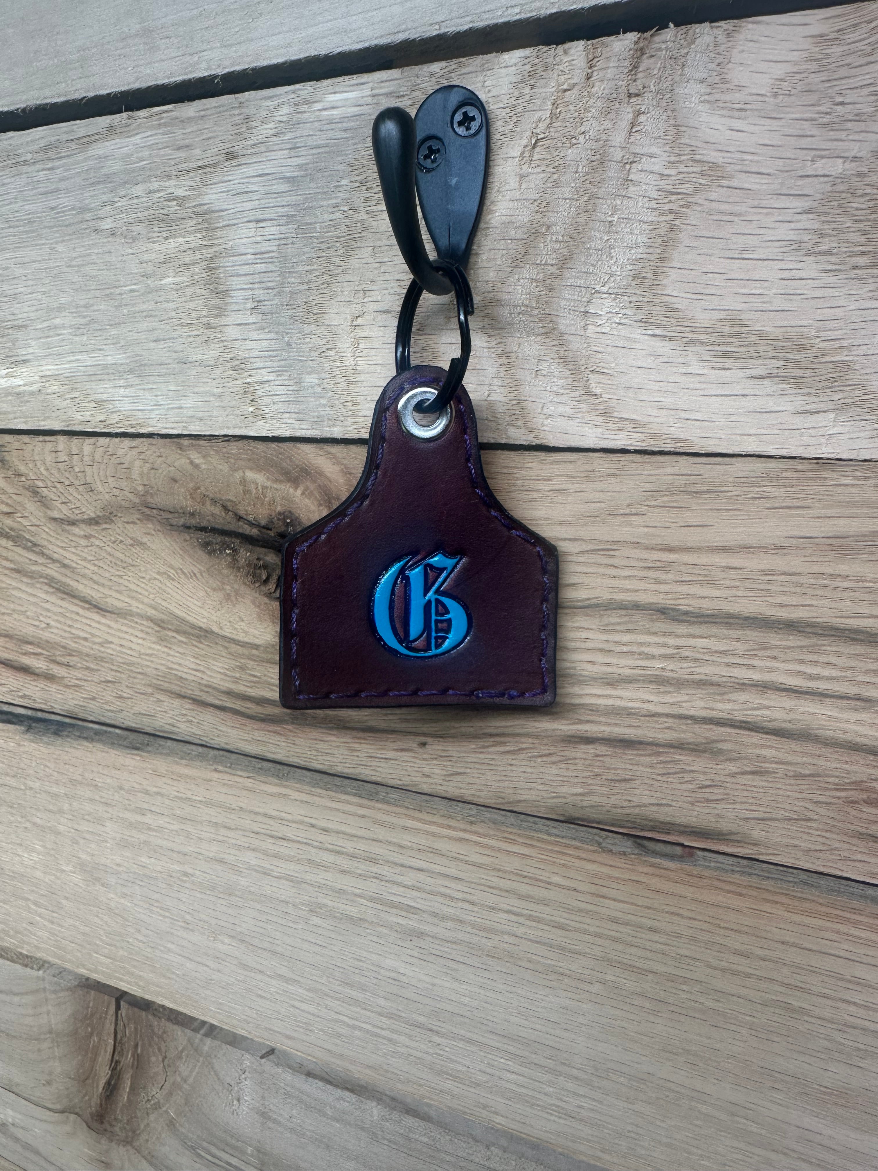 Cow Tag Keychain – Irons Wood And Leather